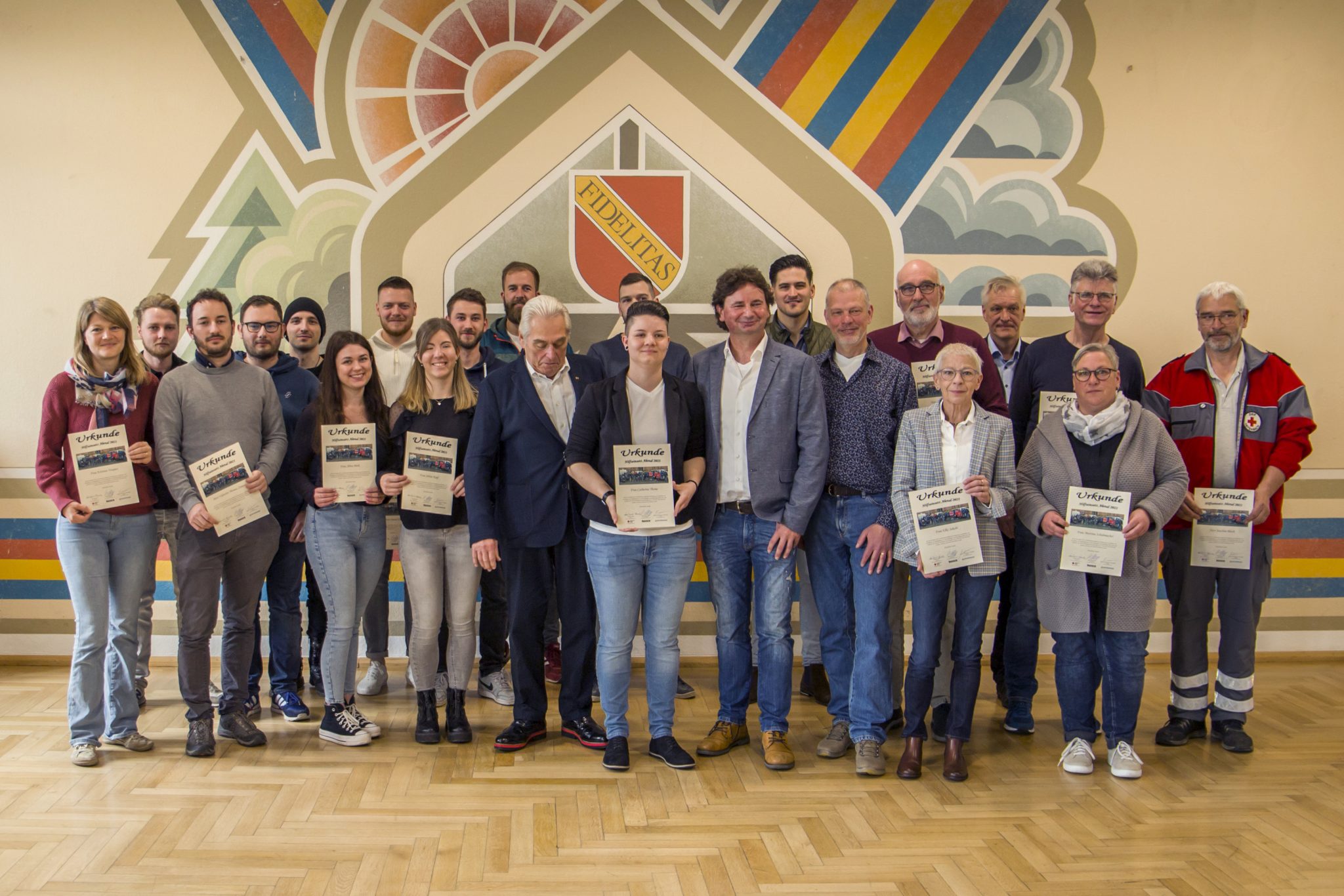 Ehrung der freiwilligen Helfer nach Hochwasser-Katastrophe im Ahrtal ...